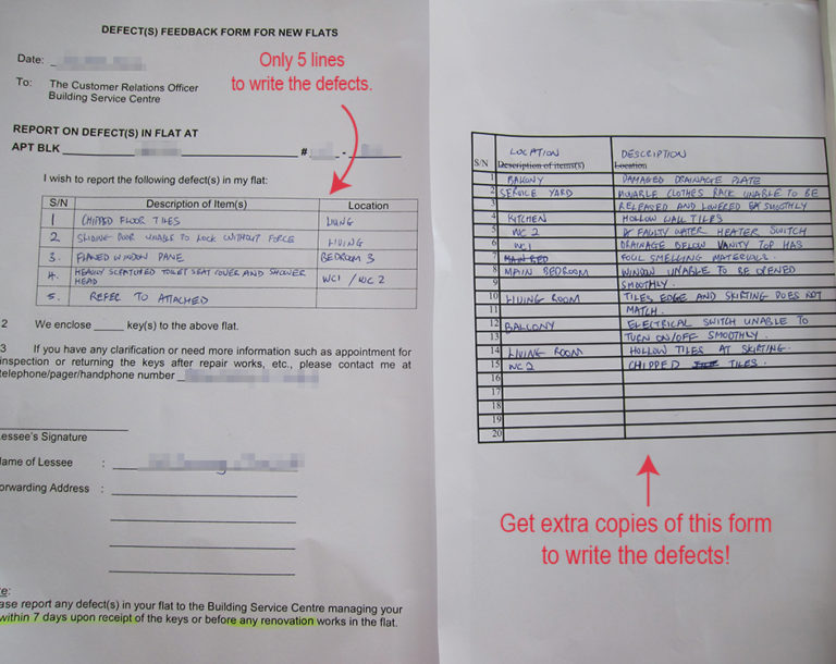 HDB Defect Checklist: BTO Singapore