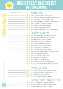 HDB Defect Checklist: BTO Singapore
